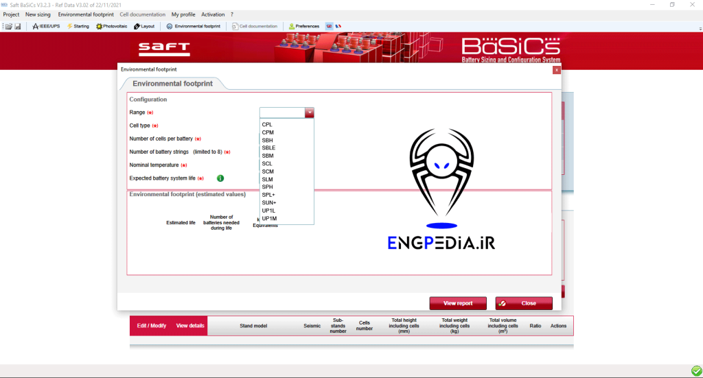 نرم افزار Saft BaSiCs 2024 باتری سایزینگ - دانشنامه تخصصی مهندسی ایران